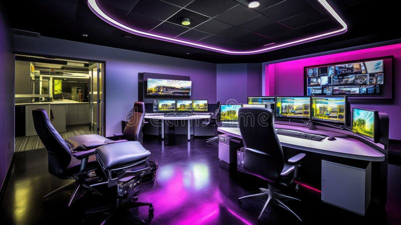 Inspiring Office Interior Design Tech-inspired Style Generative AI AIG ...