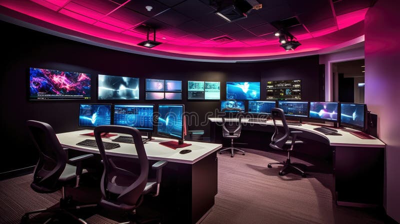 Inspiring Office Interior Design Tech-inspired Style Generative AI AIG ...