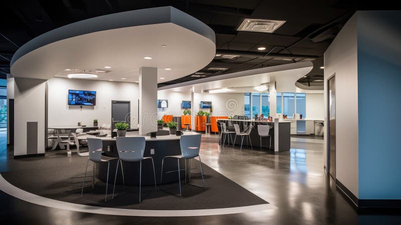 Inspiring Office Interior Design Tech-inspired Style Generative AI AIG ...