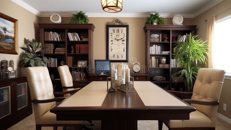 Inspiring Office Interior Design Transitional Style Generative AI AIG ...