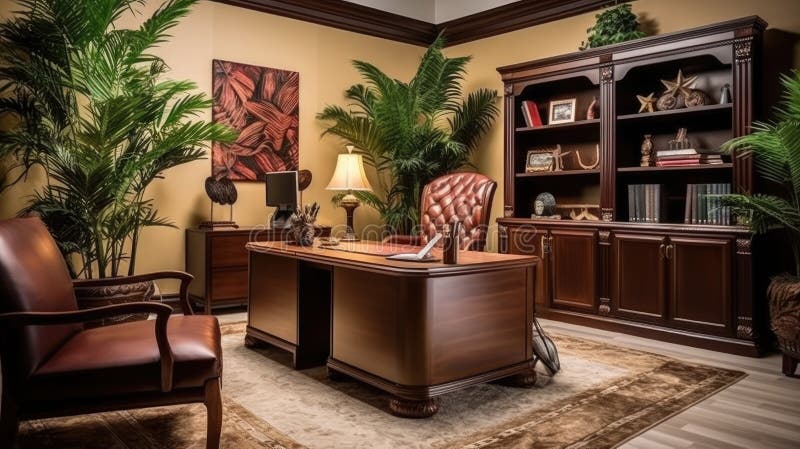 Inspiring Office Interior Design Transitional Style Generative AI AIG ...