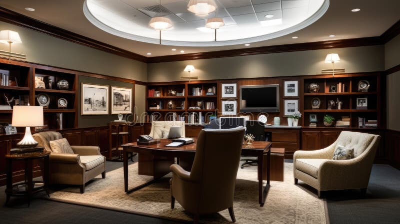 Inspiring Office Interior Design Transitional Style Generative AI AIG ...