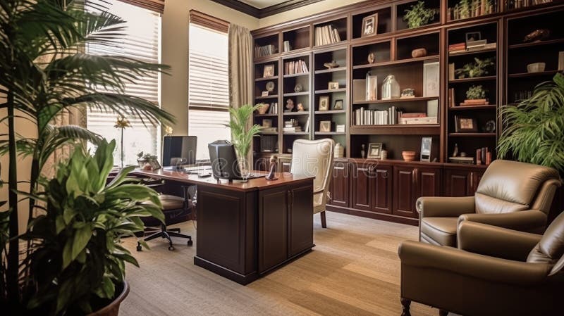 Inspiring Office Interior Design Transitional Style Generative AI AIG ...