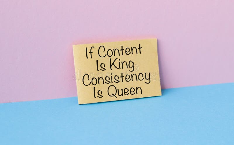 Inspiring Quote on Content and Consistency Stock Image - Image of ...