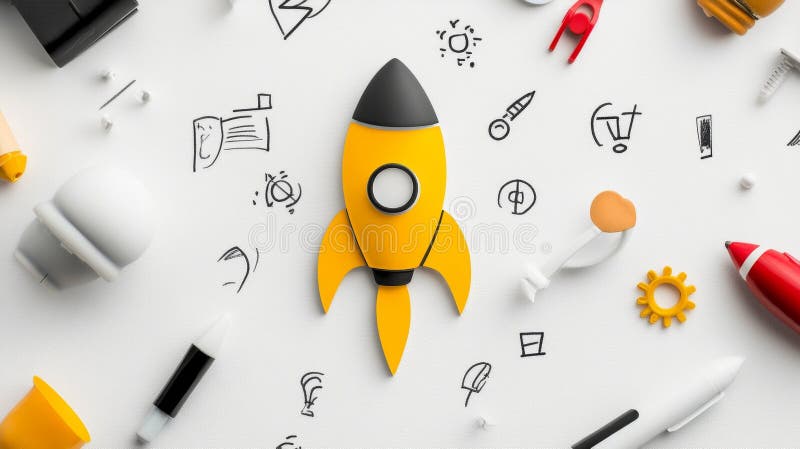 Inspiring Rocket Launch Concept Stock Illustration - Illustration of ...