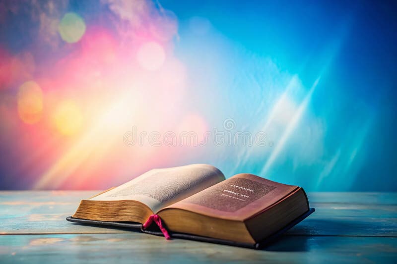 Inspiring Scripture a Pastel Pink and Blue Background Featuring an Open ...