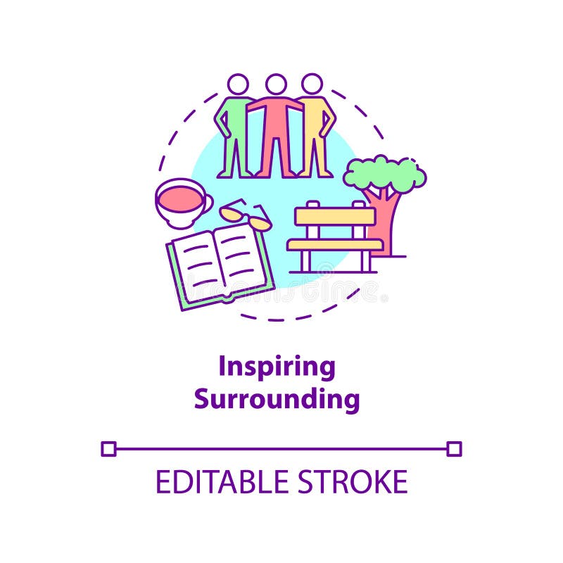 Inspiring Surrounding Concept Icon Stock Vector - Illustration of ...