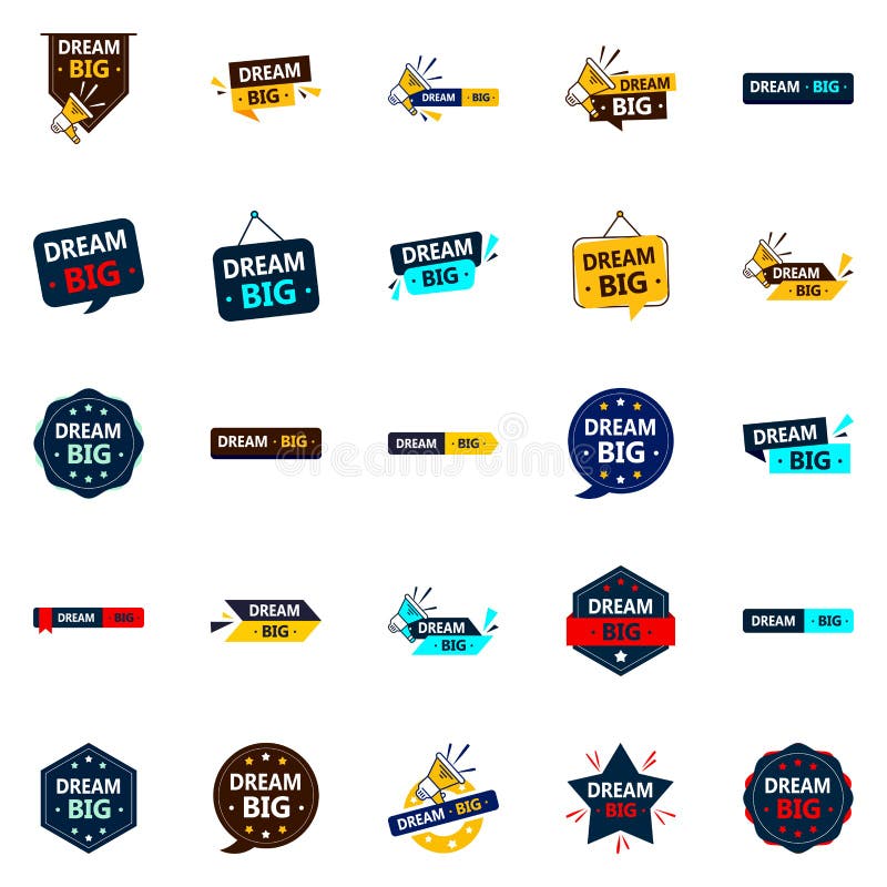 25 Inspiring Vector Designs To Help You Dream Big Stock Vector ...