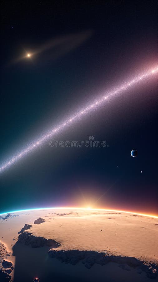 An Inspiring View of the Earth with a Bright Light Shining Down AI ...