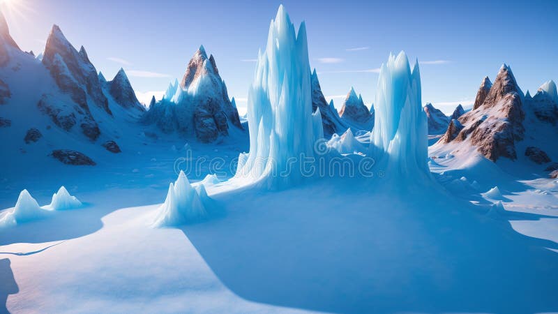 An Inspiring View of a Frozen Mountain with Ice Formations AI ...