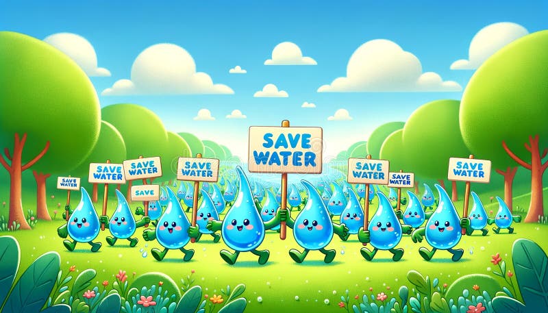 Save Water Eco Conservation Concept Stock Illustration - Illustration ...