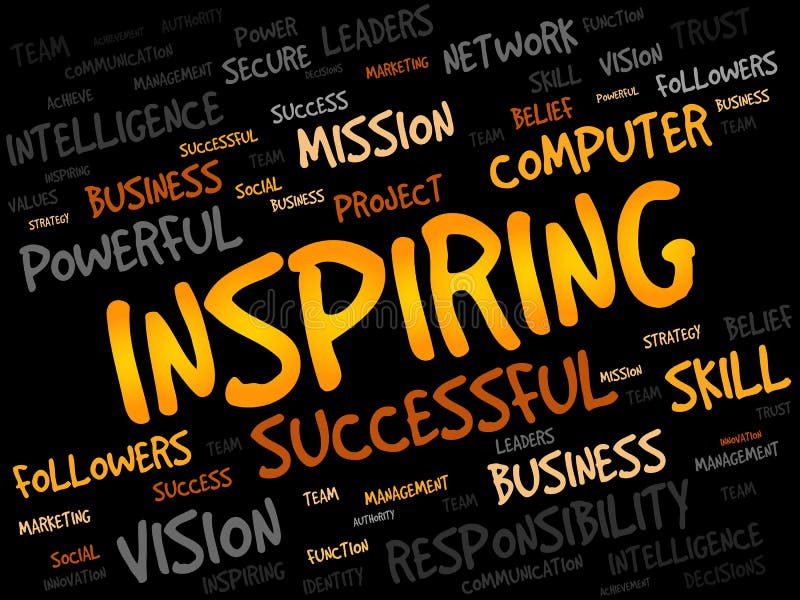 INSPIRING word cloud stock illustration. Illustration of graphics ...