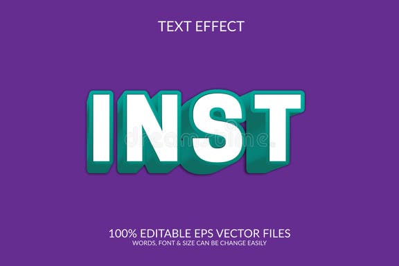 Inst Vector Eps 3d Text Effect Design. Stock Illustration ...