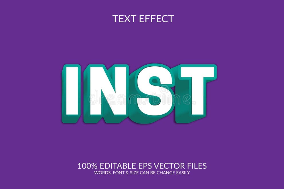 Inst Vector Eps 3d Text Effect Design. Stock Illustration ...