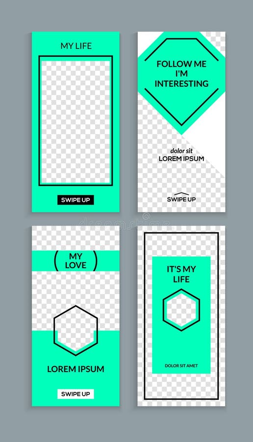 Insta Gram Story Template Design. Photo Frame Set Stock Vector ...