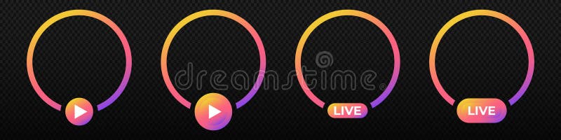 Insta Live Broadcast Frame. Story or Live Broadcast Stock Vector ...