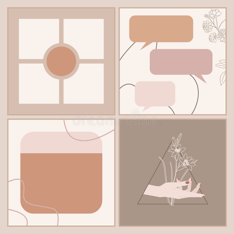 Social Media Abstract Post Templates Stock Vector - Illustration of ...