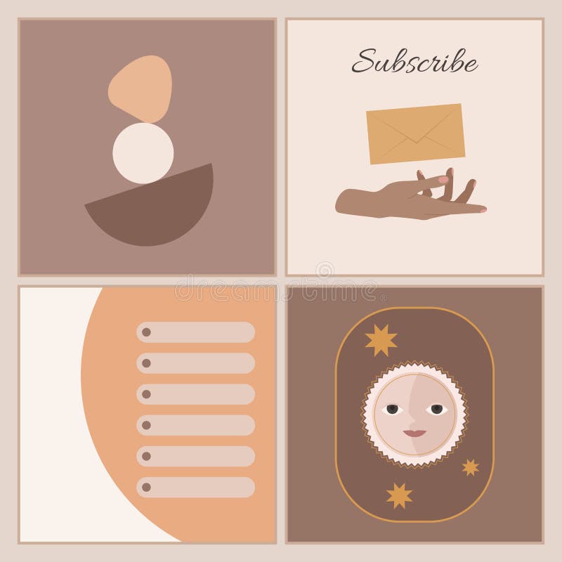 Social Media Abstract Post Templates Stock Vector - Illustration of ...