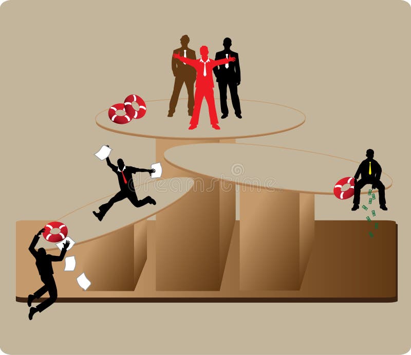 Jump into a Big Pile of Money Stock Illustration - Illustration of ...