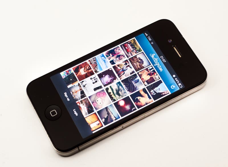Instagram app on iPhone editorial stock photo. Image of apps - 24267238