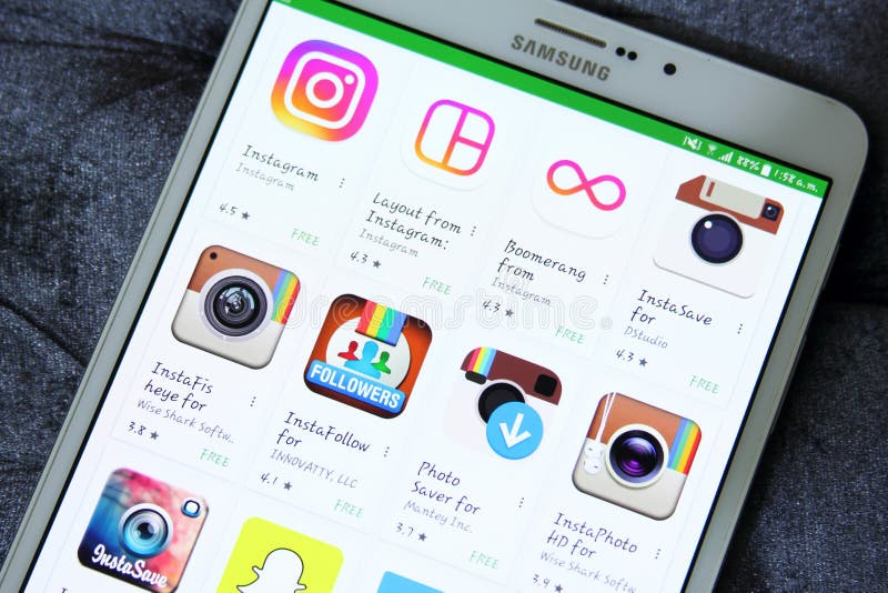 Instagram apps editorial photo. Image of addiction, display - 74787586