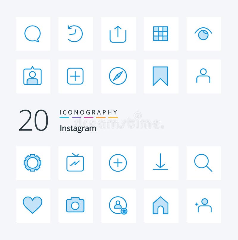 20 Instagram Blue Color Icon Pack Like Interface Love Contact Sets ...