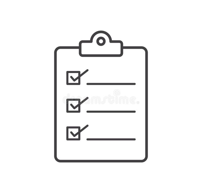 Checklist Icon. Clipboard Icon Isolated on White Background. Flat ...