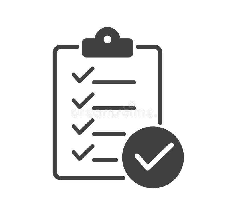 Checklist Icon. Clipboard Icon Isolated on White Background. Flat ...