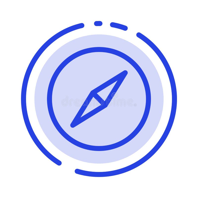 Instagram, Compass, Navigation Blue Dotted Line Line Icon Stock Vector ...
