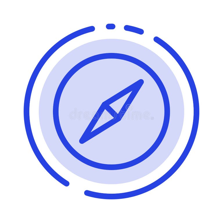 Instagram, Compass, Navigation Blue Dotted Line Line Icon Stock Vector ...