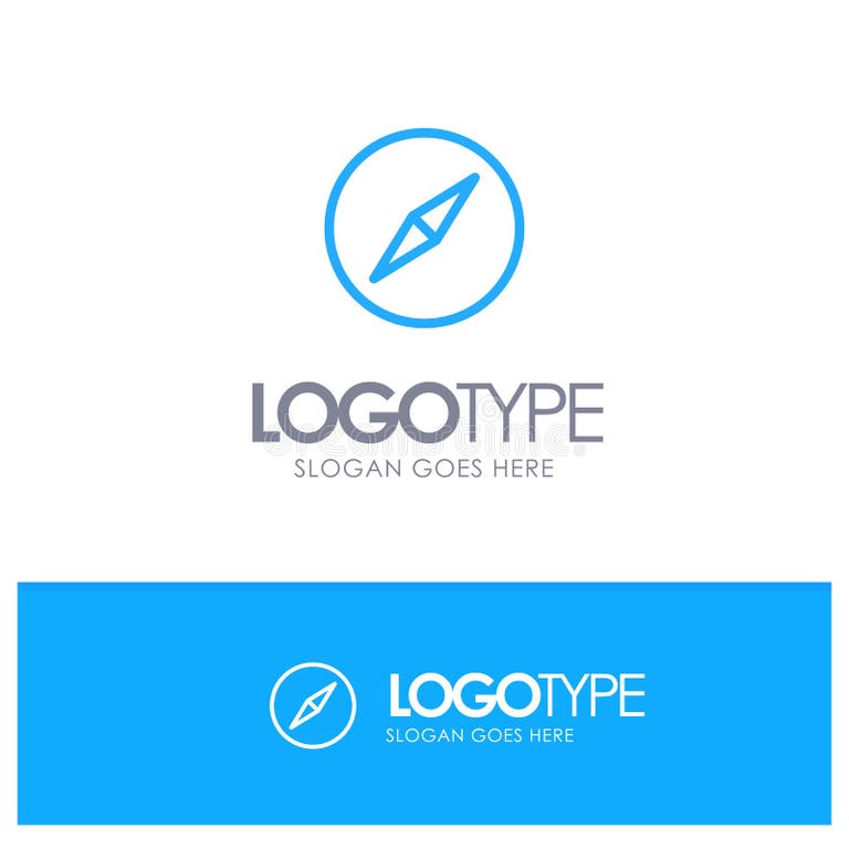 Instagram, Compass, Navigation Blue OutLine Logo with Place for Tagline ...