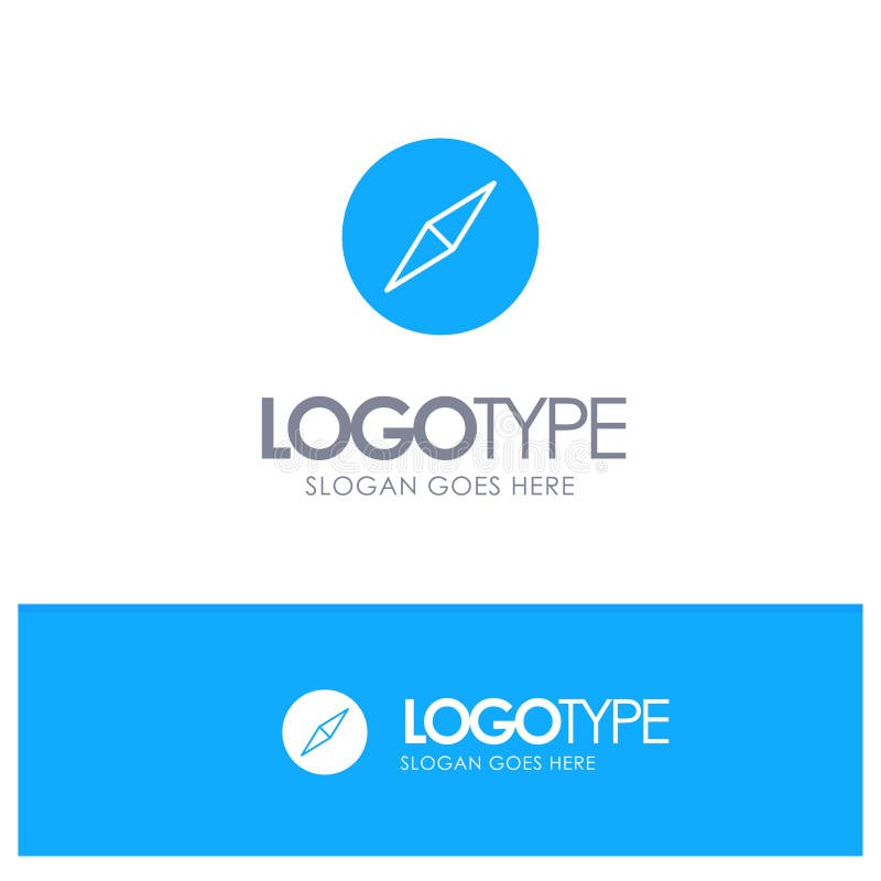 Instagram, Compass, Navigation Blue Solid Logo with Place for Tagline ...