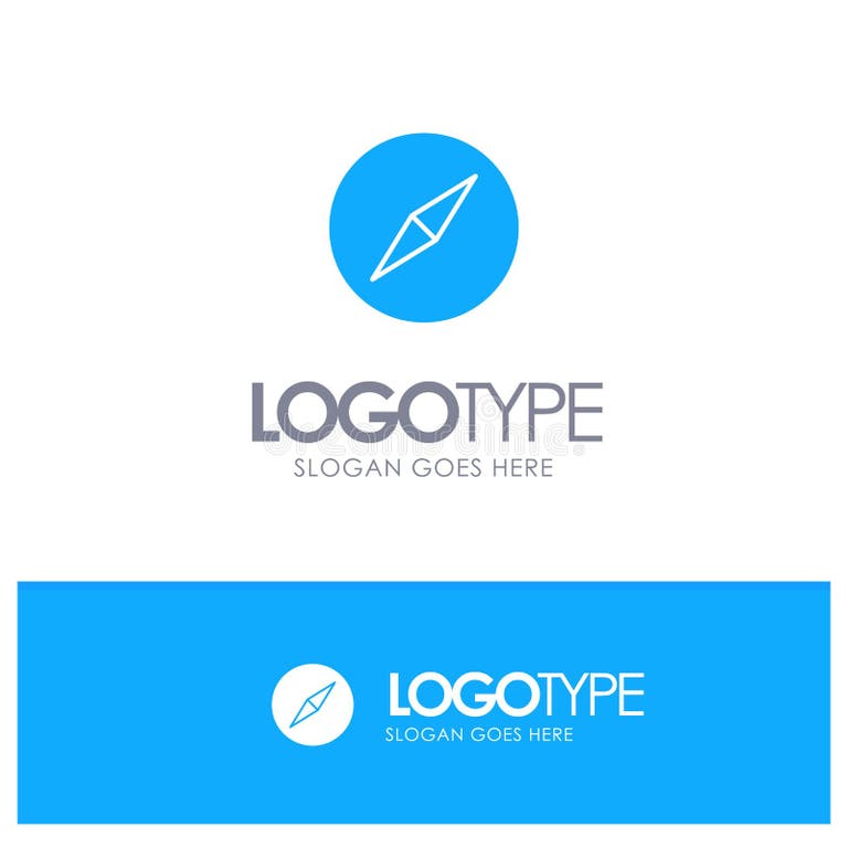 Instagram, Compass, Navigation Blue Solid Logo with Place for Tagline ...