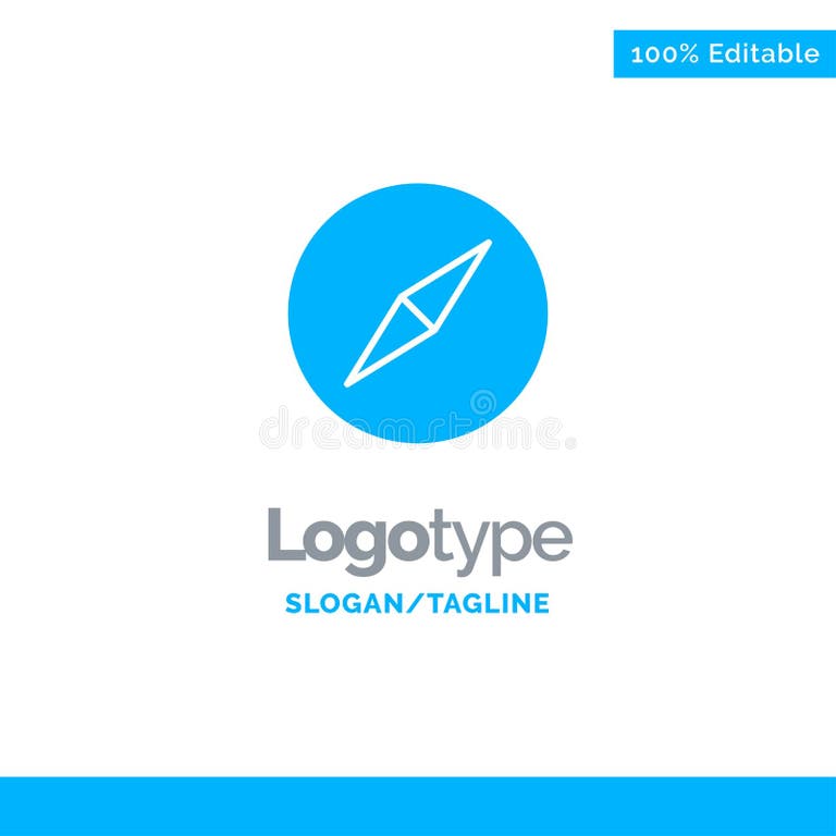 Instagram, Compass, Navigation Blue Solid Logo Template. Place for ...
