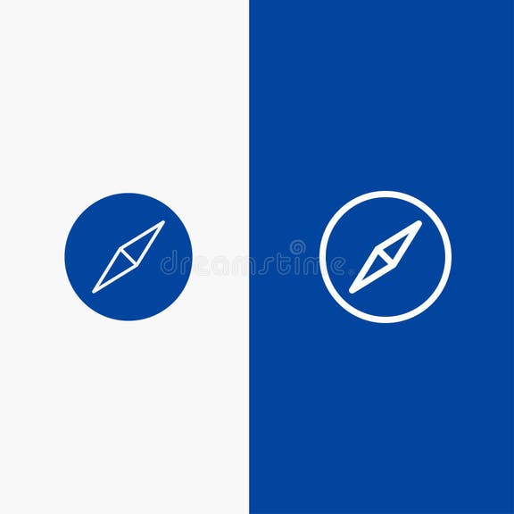 Instagram, Compass, Navigation Line and Glyph Solid Icon Blue Banner ...