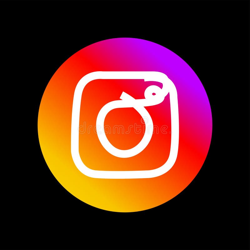 Instagram Handmade Icon with Line Work. Instagram Symbol Stock Vector ...