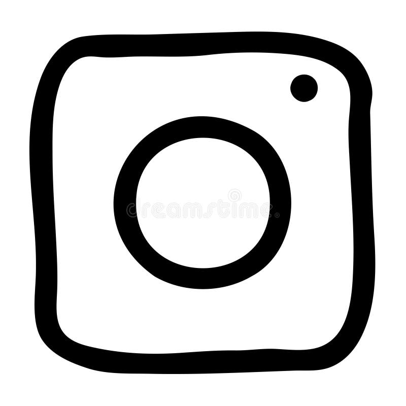 Instagram Icon in Doodle Style Editorial Image - Illustration of ...