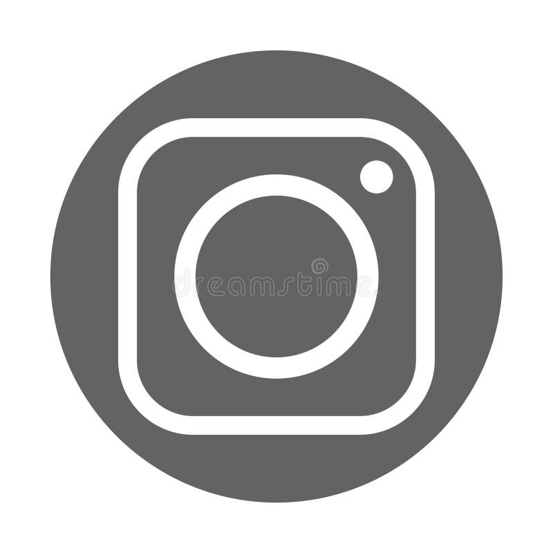 Gray Instagram Icon with a Rounded Square and Circular Elements Inside, Resembling a Camera ...