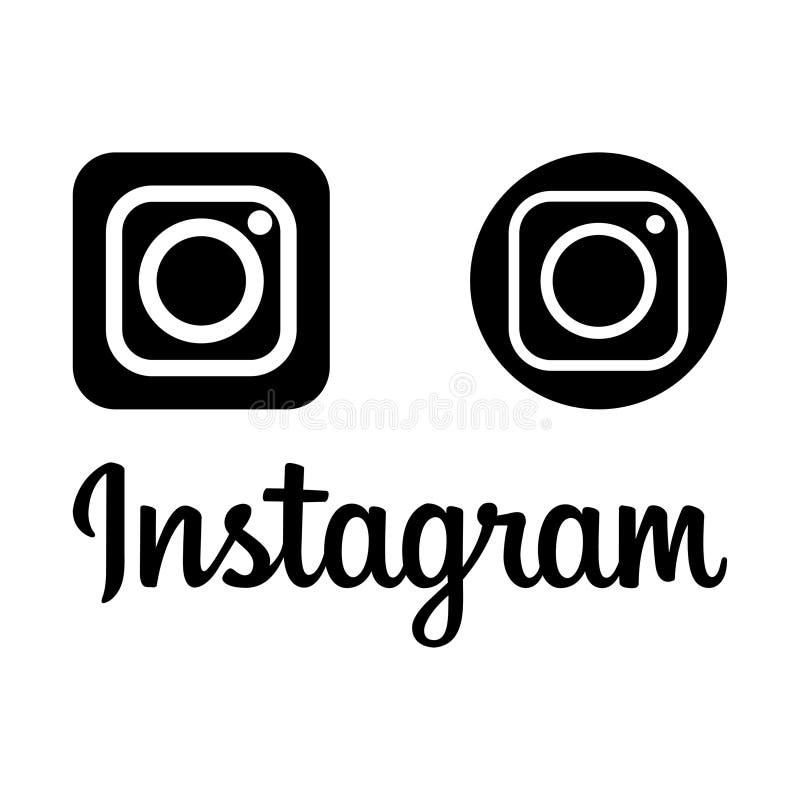 Two Black and White Instagram Logos on a White Background. Editorial ...