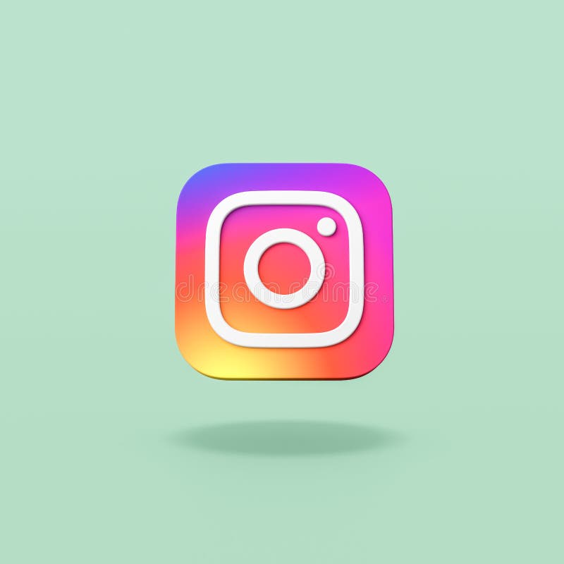 Instagram Logo on Flat Green Background Editorial Image - Illustration ...