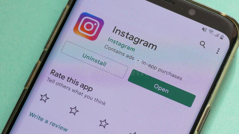 The Instagram Application is Installed and Launched on the Smartphone ...