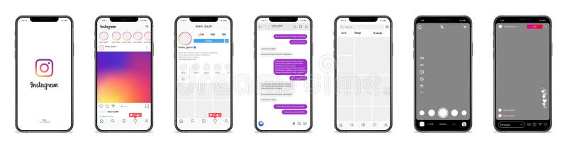 Instagram. Instagram Mobile App Interface Template on Apple Iphone ...