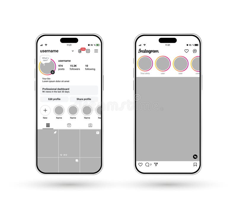 Instagram Mockup Social Media Template, New Update Instagram Stock ...