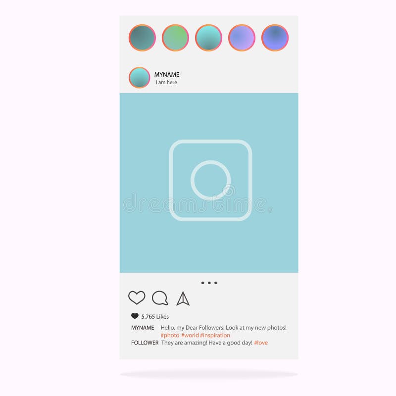 Photo Frame Vector for Application. Social Media Concept and Interface Stock Vector ...