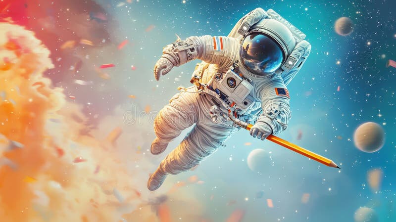 Astronaut S Cosmic Creation: a Stellar Journey of Imagination Stock ...