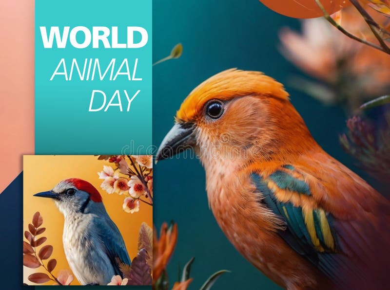 Instagram Post Design Template for Hamming Bird Stock Illustration ...