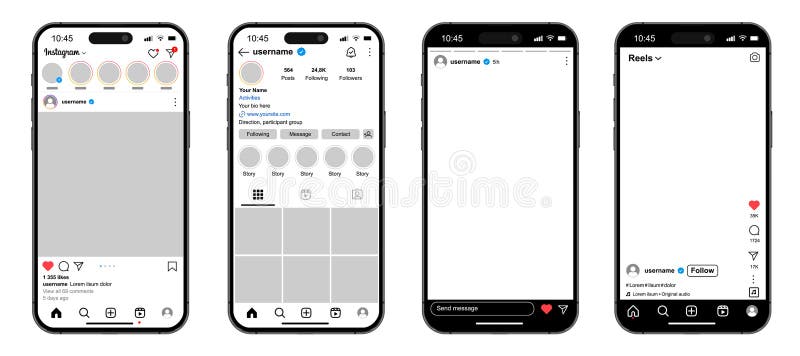 Instagram Post Feed Frame Mockup with Smartphone Iphone Pro Max Mock Up ...