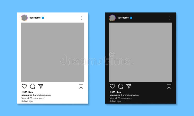 Instagram Post Feed Frame Mockup Template on the Background of ...