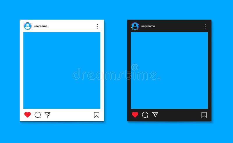 Instagram Post Feed Frame Mockup Template on the Background of ...