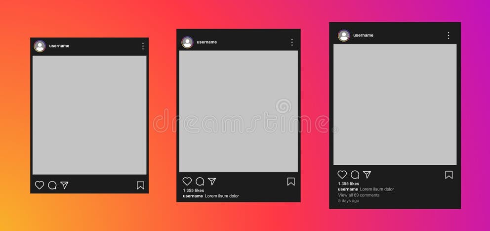 Instagram Post Frame Mockup Template Collection, Carousel Post Photo ...
